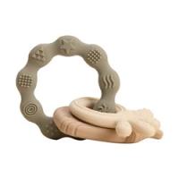 China BPA Free Infant Teething Toys Silicone Bracelet Pendant Wood Ring for sale