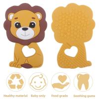 China Food Grade Teether For Newborn Cartoon Lion Tooth Glue Silicone Molar Toy for sale