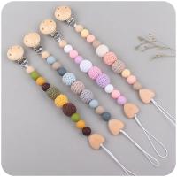 China Safety Infant Teething Toys BPA Free Food Grade Silicone Baby Teether Pacifier Clips for sale