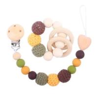 China Safety Infant Teething Toys BPA Free Food Grade Silicone Baby Teether Pacifier Clips for sale