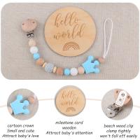 China Silicone Beads Pacifier Chain Clip Wooden Ring Chupetes Soother Dummy Pacifier for sale