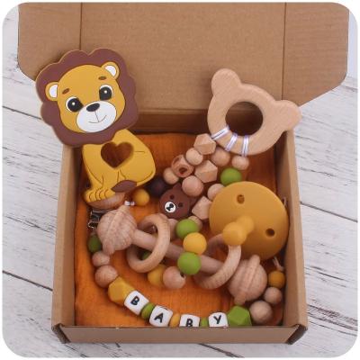 China Silicone Infant Teething Toys Muslin Cotton Blanket Baby Bib Rattles Set for sale