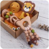 China Silicone Infant Teething Toys Muslin Cotton Blanket Baby Bib Rattles Set for sale