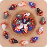 China Soft Silicone Teething Toy BPA Free Alphabet Aircraft Silicone Beads for sale
