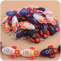 China Soft Silicone Teething Toy BPA Free Alphabet Aircraft Silicone Beads for sale