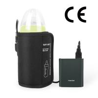 China Movable Portable Safety Waterproof Travel Bottle Warmer Black Usb Heating Baby Milk Bottle Warmer for sale