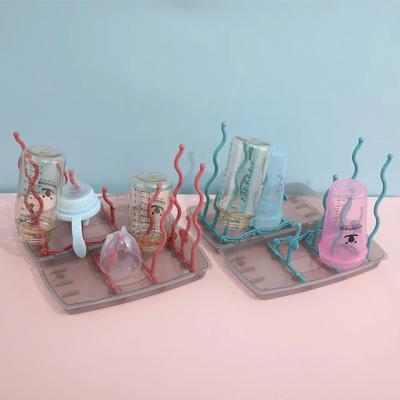 China High quality easily cleaned plastic portable  folding milk Bottle Drying Rack for sale