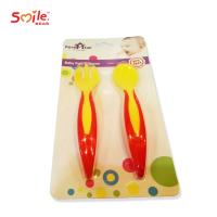 China Customized Silicone Spoon Set 2 Pack Infant Safety Spoons Training Gift Set for sale