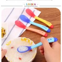 China BPA Free Silicone Spoon Set Soft Baby Feeding Training Soup Spoon Set for sale