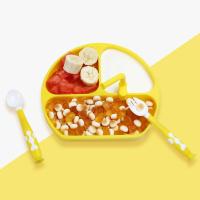 China Anti Scalding Newborn Accessories Training Divided Bpa Free Silicone Food Plate for sale