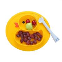 China 3 Compartment Silicone Suction Plate Unbreakable Divided Skid Resistant for sale