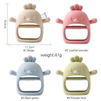 China Silicon Teething Mitten Toy Animal Custom Silicone Chewable Toys Cute Bear Silicone Baby Dental Glue for sale