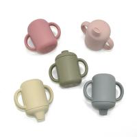 China Silicone Infant Water Cup With Handles Toddler Drinking Water Training Sippy Cup for sale