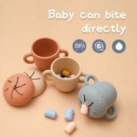 China Bpa Free 	Newborn Feeding Set Reusable Baby Training Silicone Snack Catcher Cup for sale