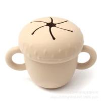 China Bpa Free 	Newborn Feeding Set Reusable Baby Training Silicone Snack Catcher Cup for sale