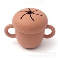 China Bpa Free 	Newborn Feeding Set Reusable Baby Training Silicone Snack Catcher Cup for sale