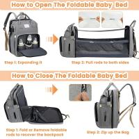 China New Arrival Folding Waterproof Maternity Handbag Stroller Baby Nappy Bag Bed Backpack Diaper Bag With Bassinet for sale