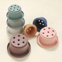 China Colorful Silicone Stacking Cups Flexible Tower Cups Eco Friendly for sale