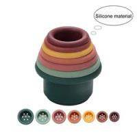China Colorful Silicone Stacking Cups Flexible Tower Cups Eco Friendly for sale