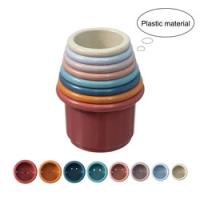 China Colorful Silicone Stacking Cups Flexible Tower Cups Eco Friendly for sale
