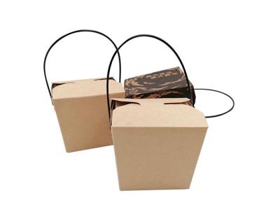 China Disposable Food Delivery Packaging Boxes Kraft Paper Fast Food Takeaway Boxes for sale