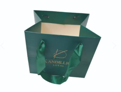China Custom Branded Paper Gift Bags / Clothes Shopping Bags With Rope for sale