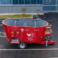 China 28m³ Twin Auger TMR Vertical Mixer For Large Scale Livestock Ranches for sale