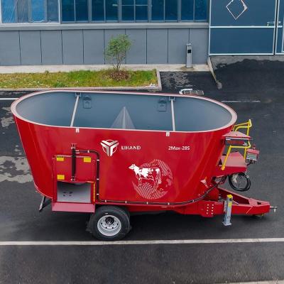 China 28m³ Twin Auger TMR Vertical Mixer For Large Scale Livestock Ranches for sale