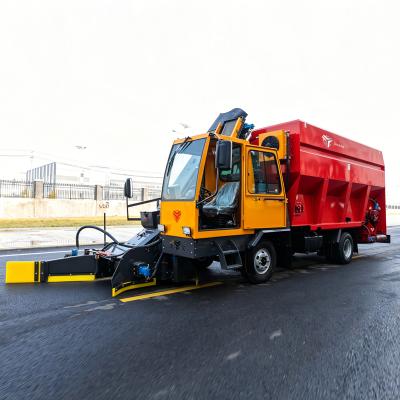 China UHAND FC-10 Autonomous Feed Collector with 10 m³ Capacity, Rotary Drum Auger + Belt Collection, and Hydraulic Bilateral Spreading for Dairy Farms for sale