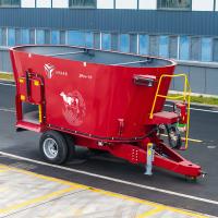 China 18 m3 Heavy Duty Vertical TMR Mixer Wagon with Reinforced Axle for Large Scale Dairy Beef for sale