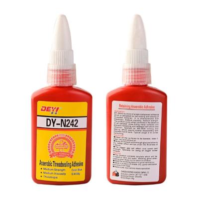 China DEYI N242 Blue Medium Strength Anaerobic Threadlocker Adhesives for Nuts and Bolts for sale