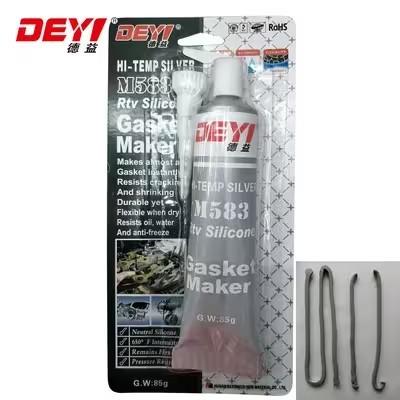 China DEYI M583 RTV Silicone Gasket Maker | High Temp Silver Adhesive for Industrial & Auto Engines Manufacturer for sale