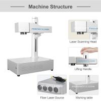 China 20w 30w 50w Portable Mini Desktop Fiber Laser Marking Engraving Machine For Metal for sale