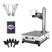 China Compact Small Desktop Fiber Laser Marking Machine for Metal & Hard Plastic for sale