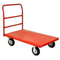 China 300KG 400KG Heavy Duty Platform Trolley Blue Hand Truck Push Cart for sale