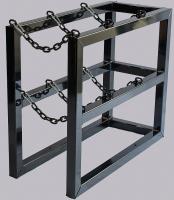 China Metal Fab Steel Gas Cylinder Rack Black Painting Cylinder Bottle Rack for sale
