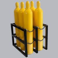 China Metal Fab Steel Gas Cylinder Rack Black Painting Cylinder Bottle Rack for sale