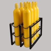 China Metal Fab Steel Gas Cylinder Rack Black Painting Cylinder Bottle Rack for sale