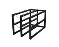 China 6 Cylinder O2 Bottle Rack 2 Wide By 3 Deep Compressed Gas Bottle Rack for sale