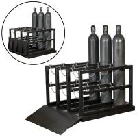 China 16 Cylinder Gas Tank Storage Rack 4 Wide By 4 Deep Metal Fab Products for sale