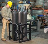 China Metal Fab Gas Cylinder Rack 2 Wide By 2 Deep 4 Nitrogen Bottle Storage Rack for sale