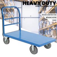 China OEM Four Wheeled Hand Cart Heavy Duty Platform Trolley 150KG Capacity for sale