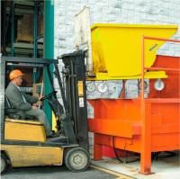 China 4000Lbs Self Dumping Steel Hopper Forklift Attachment Forklift Dump Cart for sale