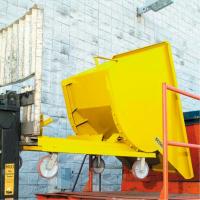 China 4000Lbs Self Dumping Steel Hopper Forklift Attachment Forklift Dump Cart for sale