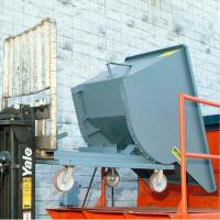 China 7000Lbs Self Dumping Forklift Hopper Gray Steel Dumping Hopper for sale