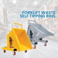 China Yellow 7000 LBS Forklift Tipping Bin OEM Tipping Skip Bins for sale