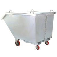 China Self Dumping 1500kg Tipping Bins Forklift Attachment Self Tipping Dumpster for sale