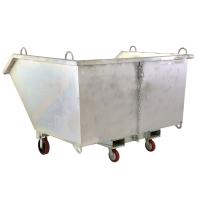 China Self Dumping 1500kg Tipping Bins Forklift Attachment Self Tipping Dumpster for sale