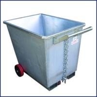 China 350kg Low Profile Dump Hopper Forklift Attachment Metal Self Dumping Hoppers for sale