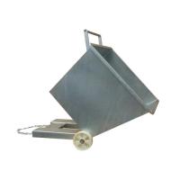 China 350kg Low Profile Dump Hopper Forklift Attachment Metal Self Dumping Hoppers for sale